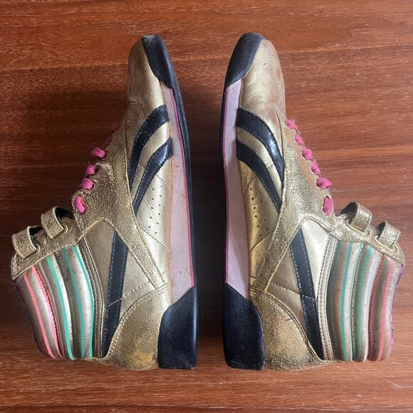 Reebok | Shoes | Reebok Metallic Retro Hi High Top Freestyle Rare ...